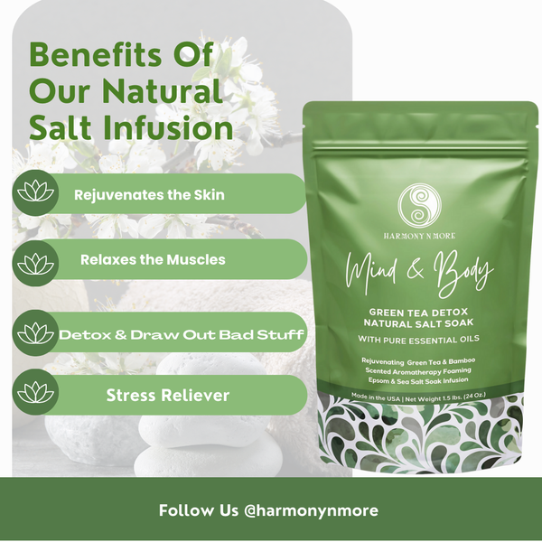 Green Tea Detox Infusion – Bath Sea Salt Mix – Harmony N More Co.
